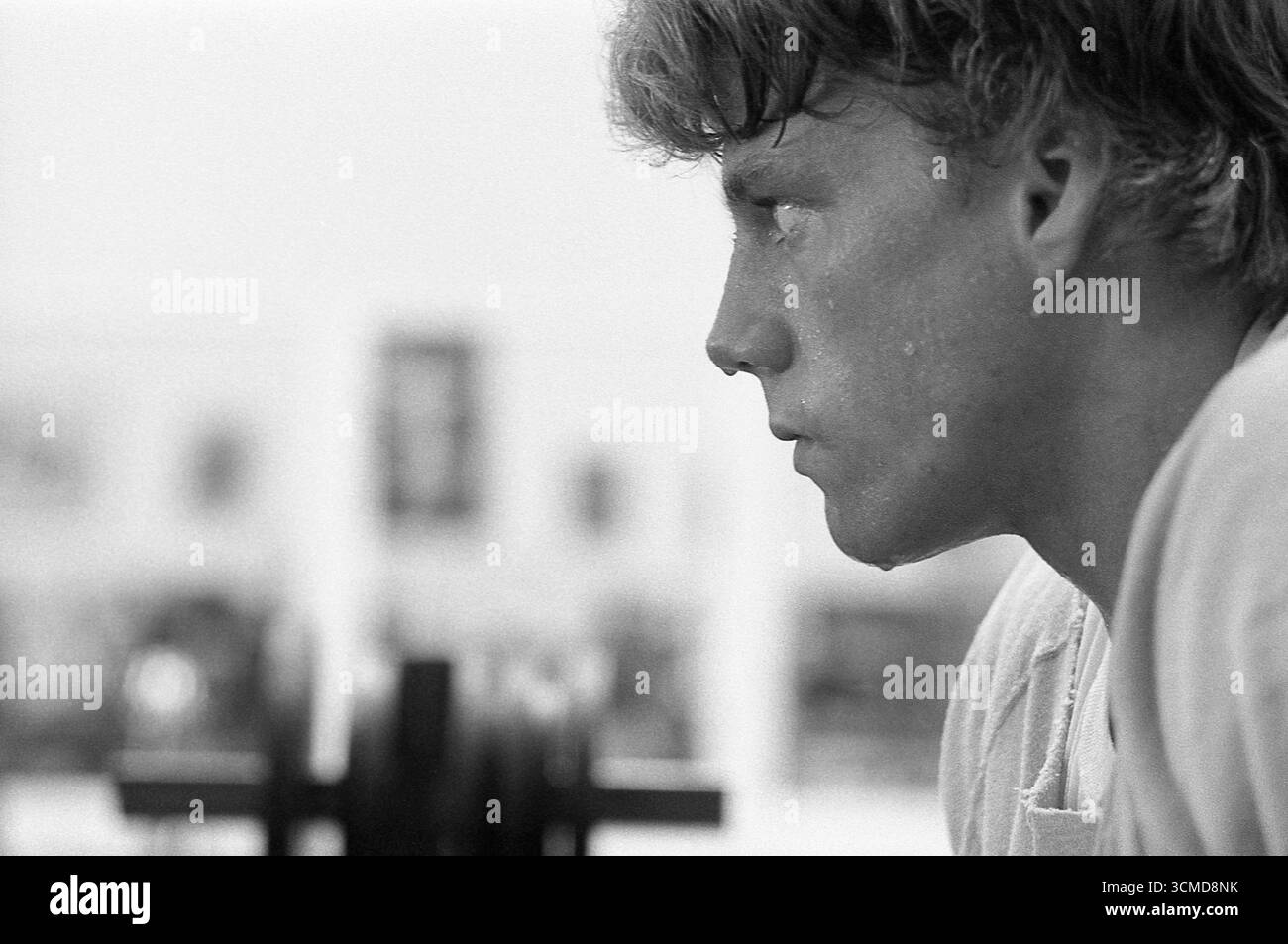Los Angeles, USA, 1984. Portrait of bodybuilder Matt Medenhall during ...