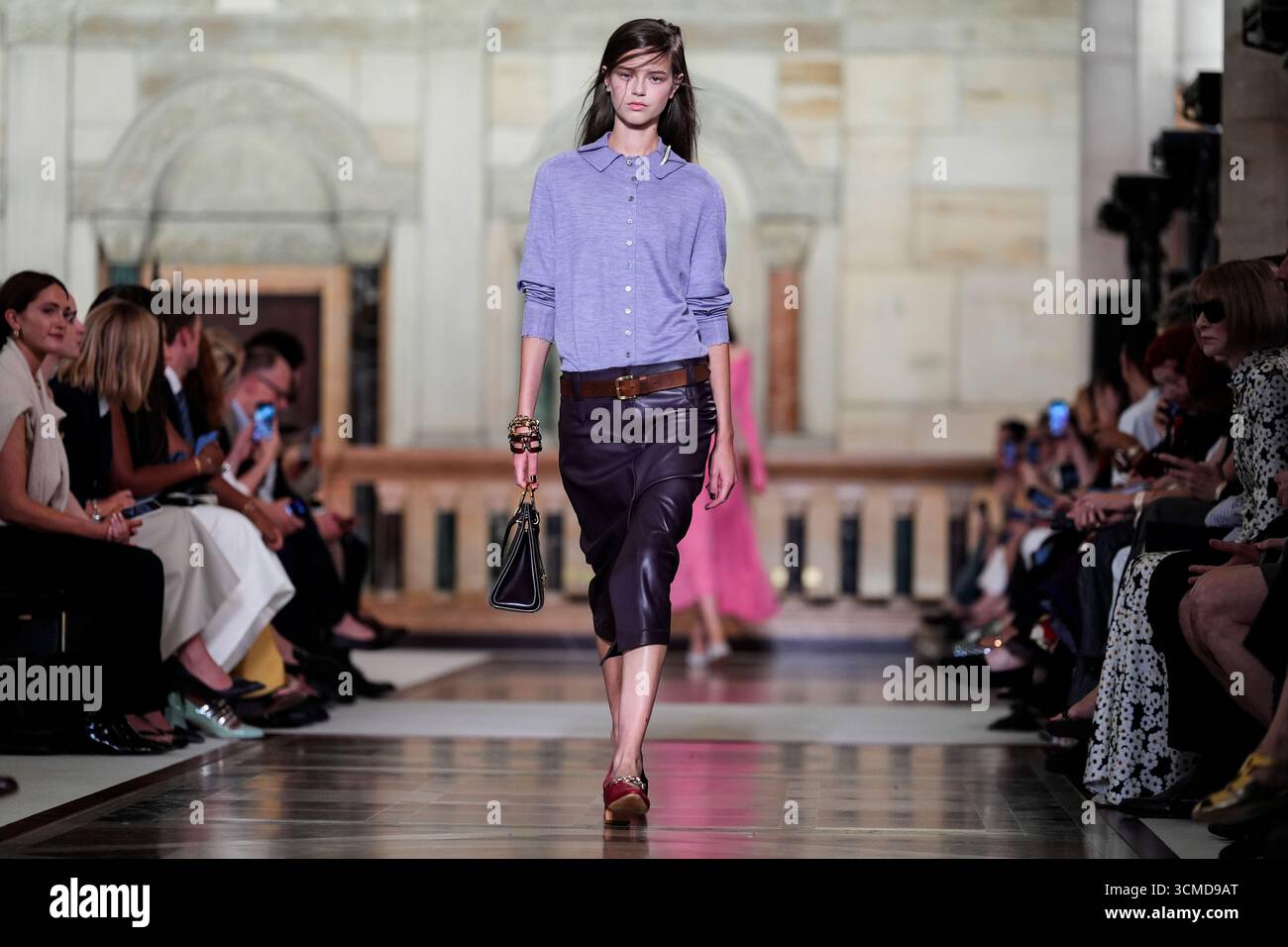 A model walks the runway during the Tory Burch spring/summer 2026 ...