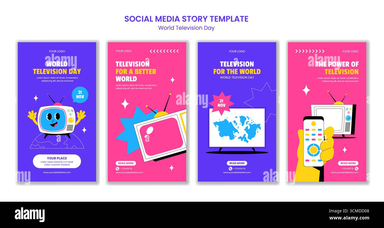 World television day social Cut Out Stock Images & Pictures - Alamy