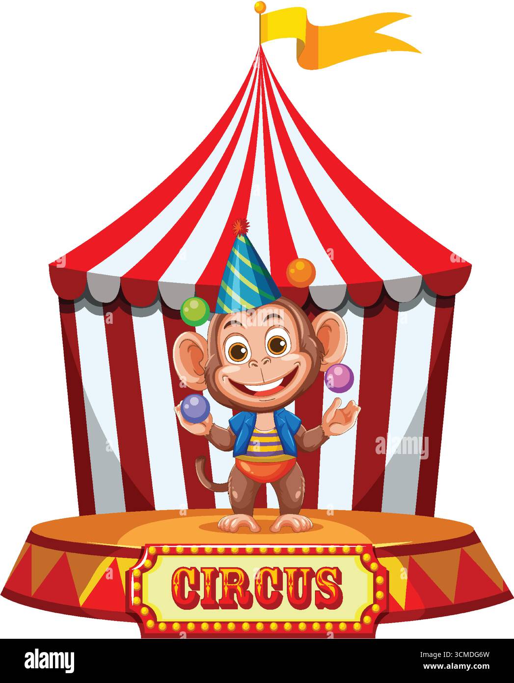 Childrens circus scene in red Cut Out Stock Images & Pictures - Alamy