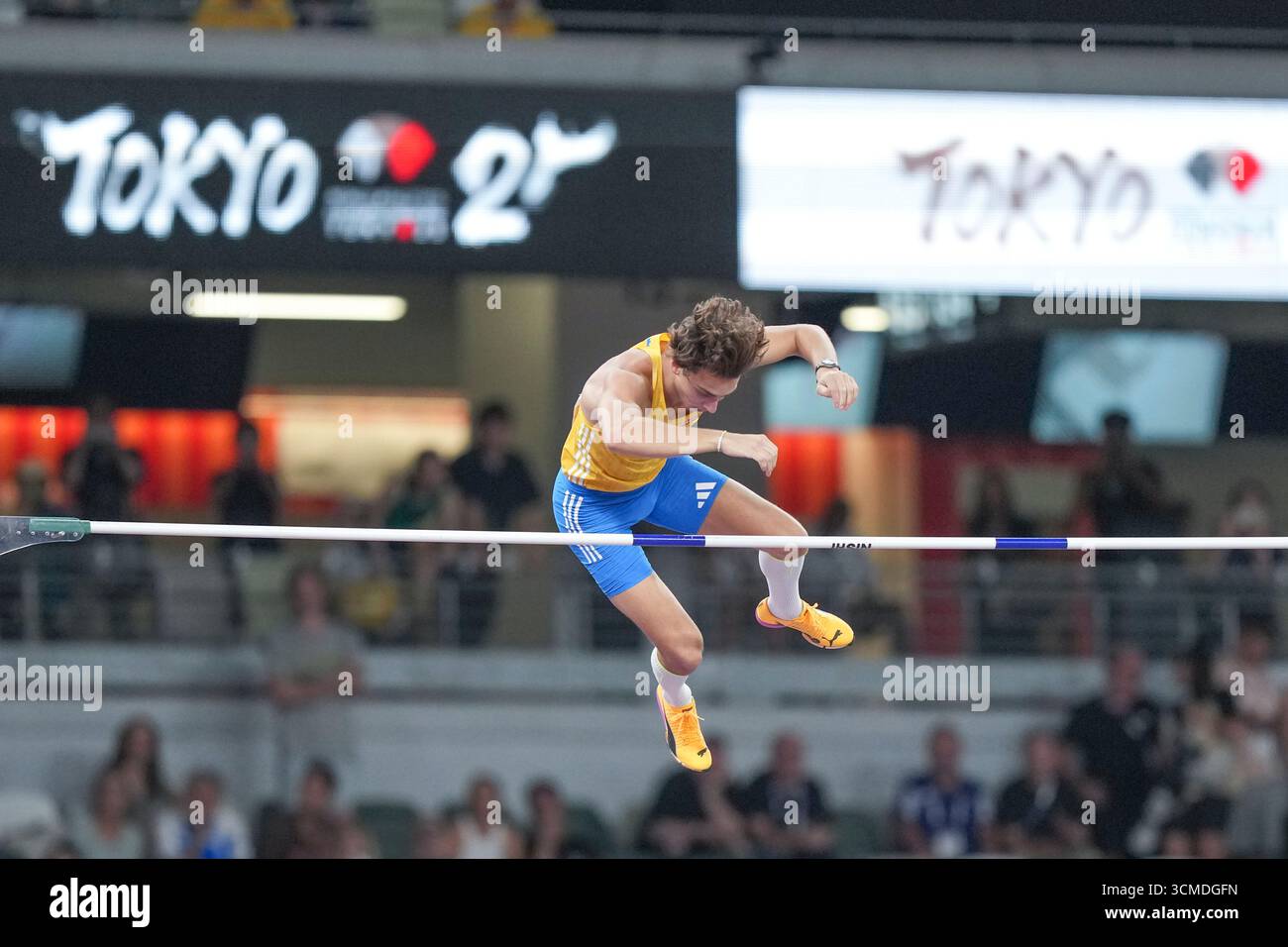 Tokyo (14 Sept. 2025). Swedish phenomenon Mondo Duplantis breaks the world pole vault record ...