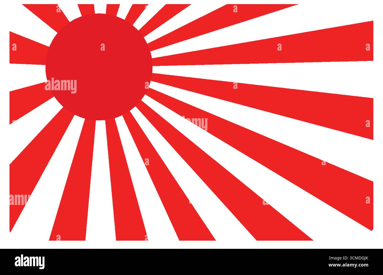 Bold red sun with radiating rays, geometric vector style, strong ...