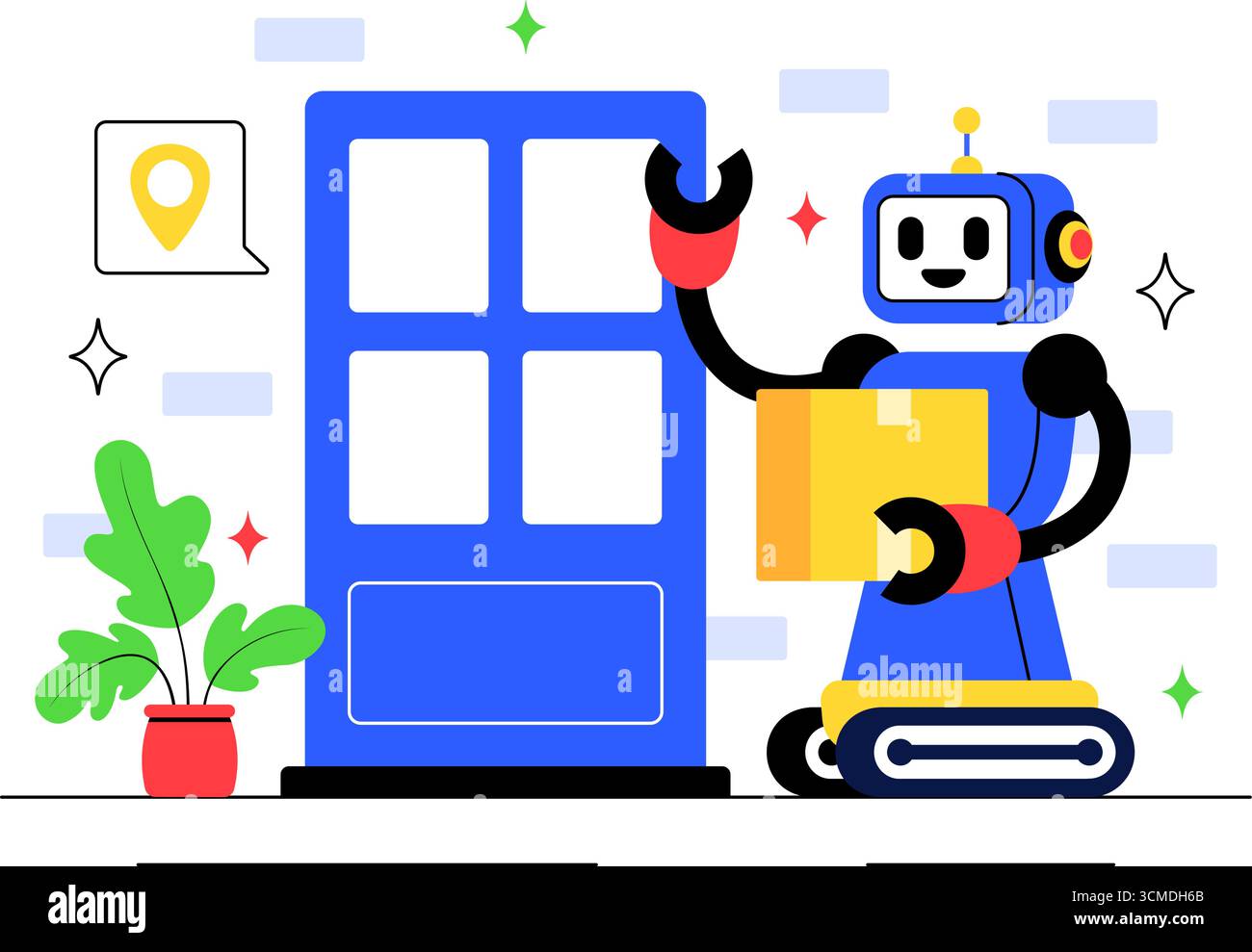 Robotics in Daily Life Vector Illustration featuring Robots and ...
