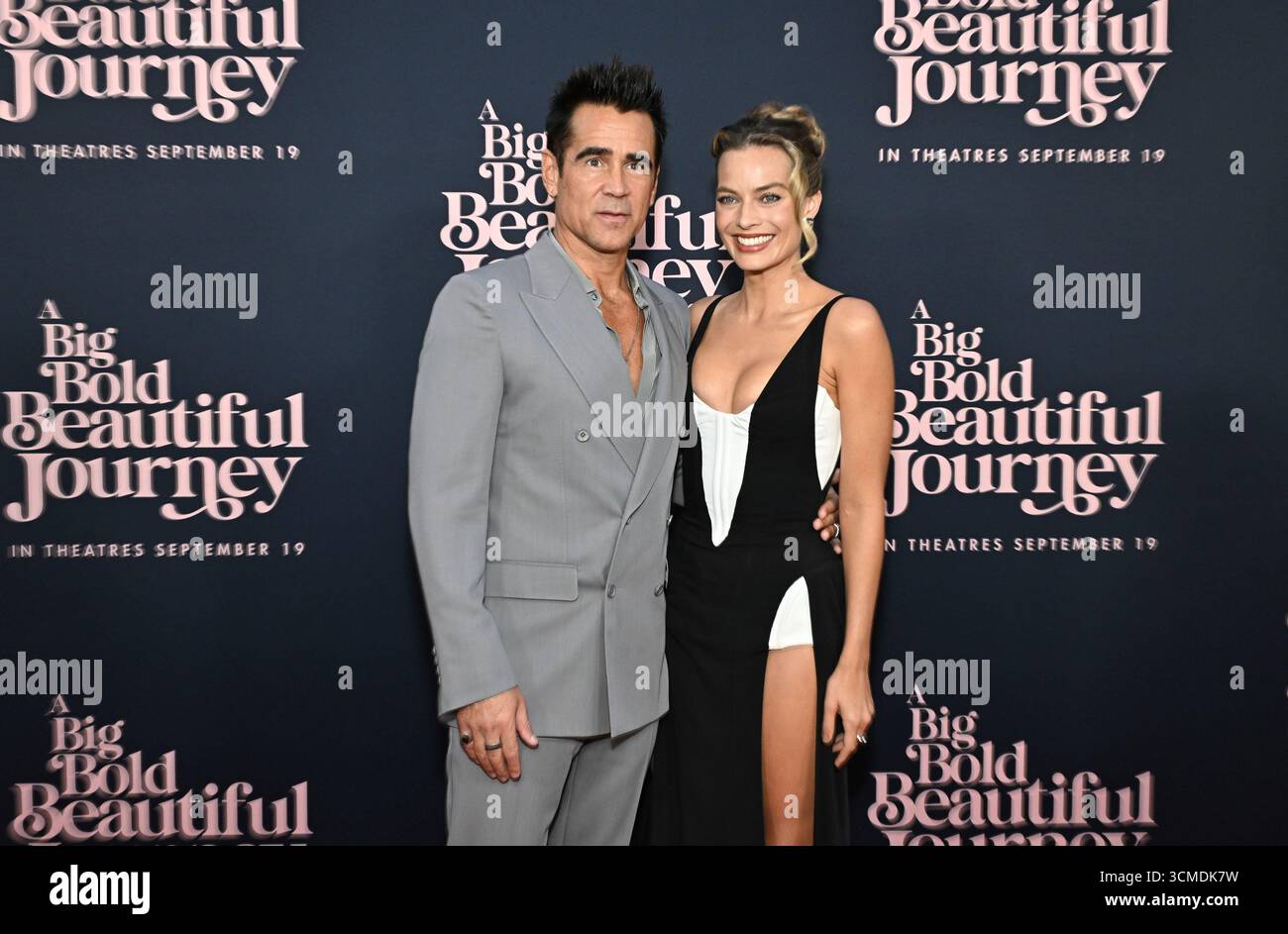 Colin Farrell, left, and Margot Robbie attend the Sony Pictures ...