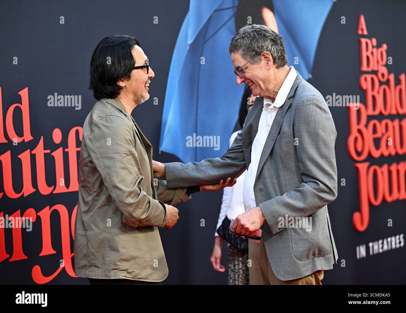 Director Kogonada, left, and Sony Pictures Chairman and CEO Tom Rothman ...