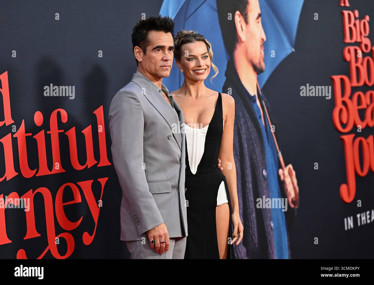 Colin Farrell, left, and Margot Robbie attend the Sony Pictures ...