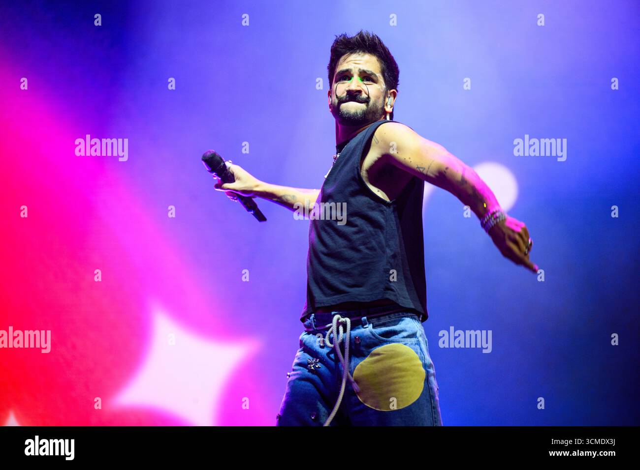 Colombian singer, songwriter and producer Camilo during a live concert ...