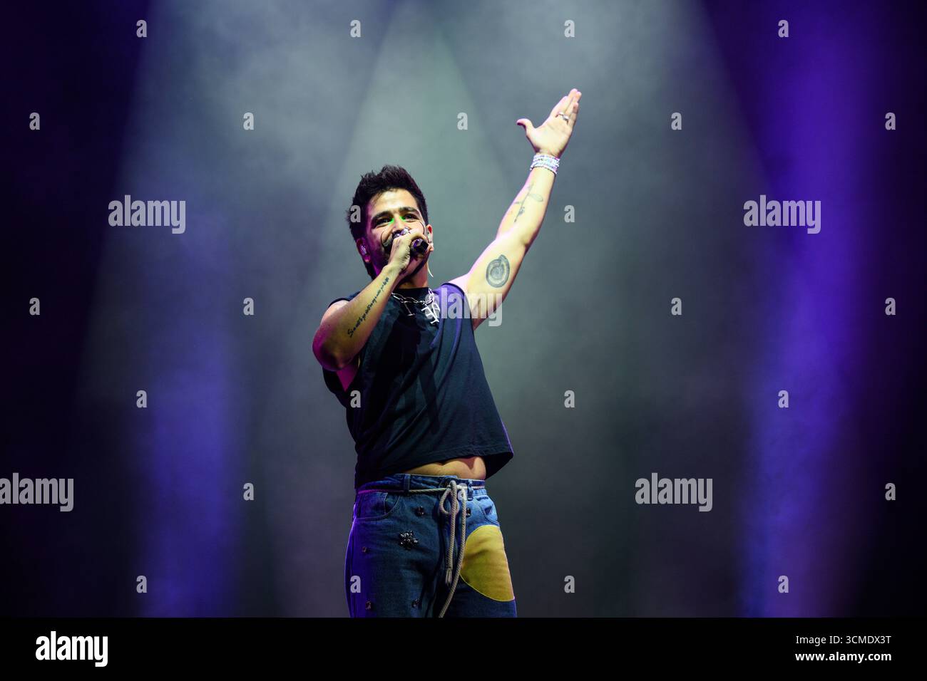 Colombian singer, songwriter and producer Camilo during a live concert ...