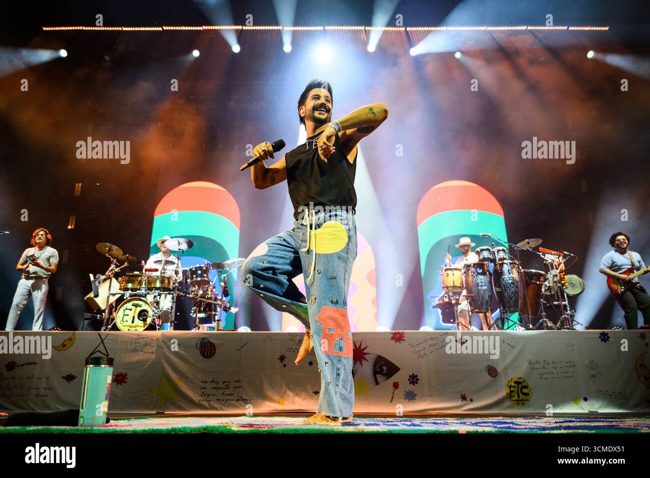 Colombian singer, songwriter and producer Camilo during a live concert ...