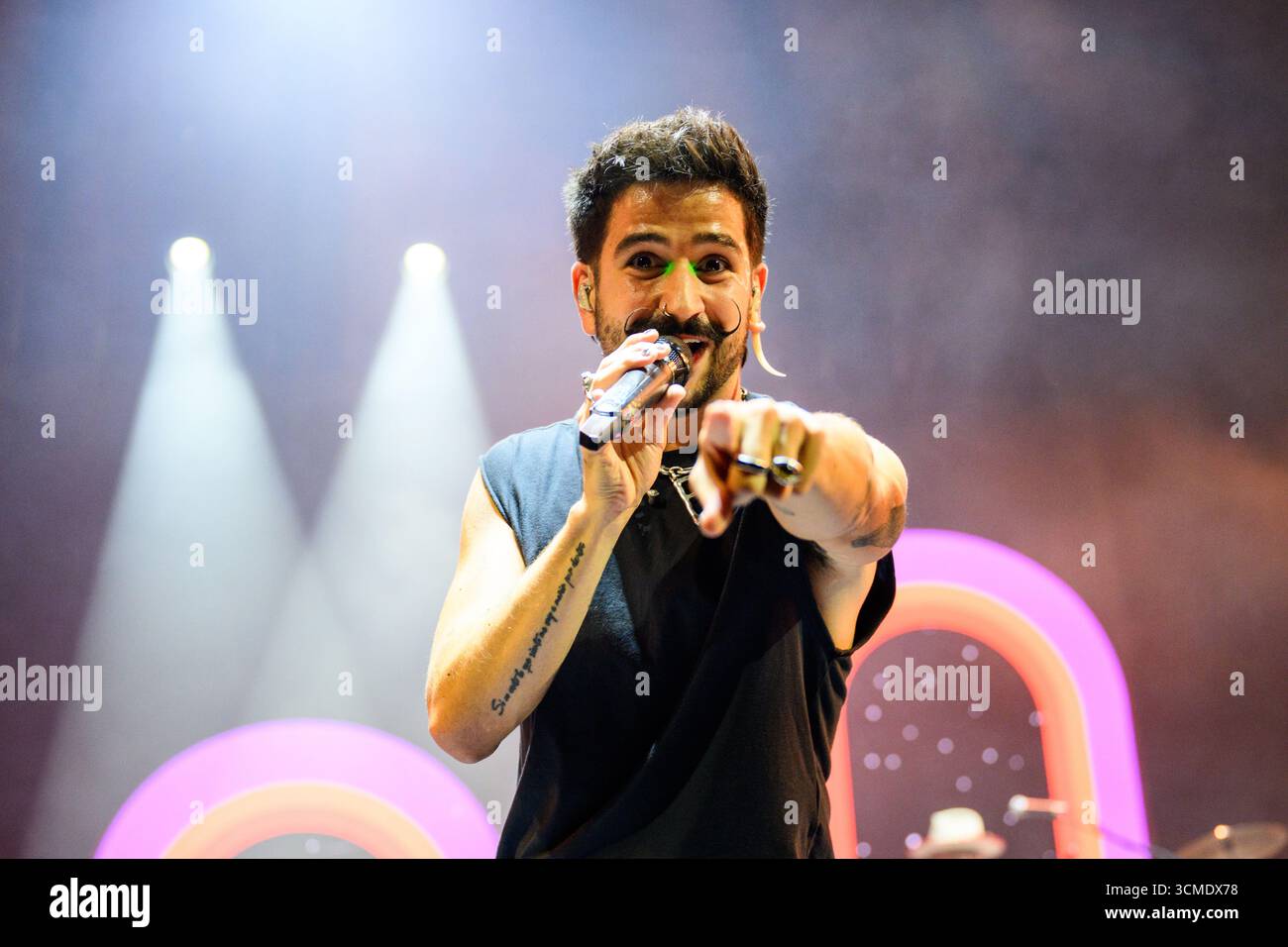 Colombian singer, songwriter and producer Camilo during a live concert ...