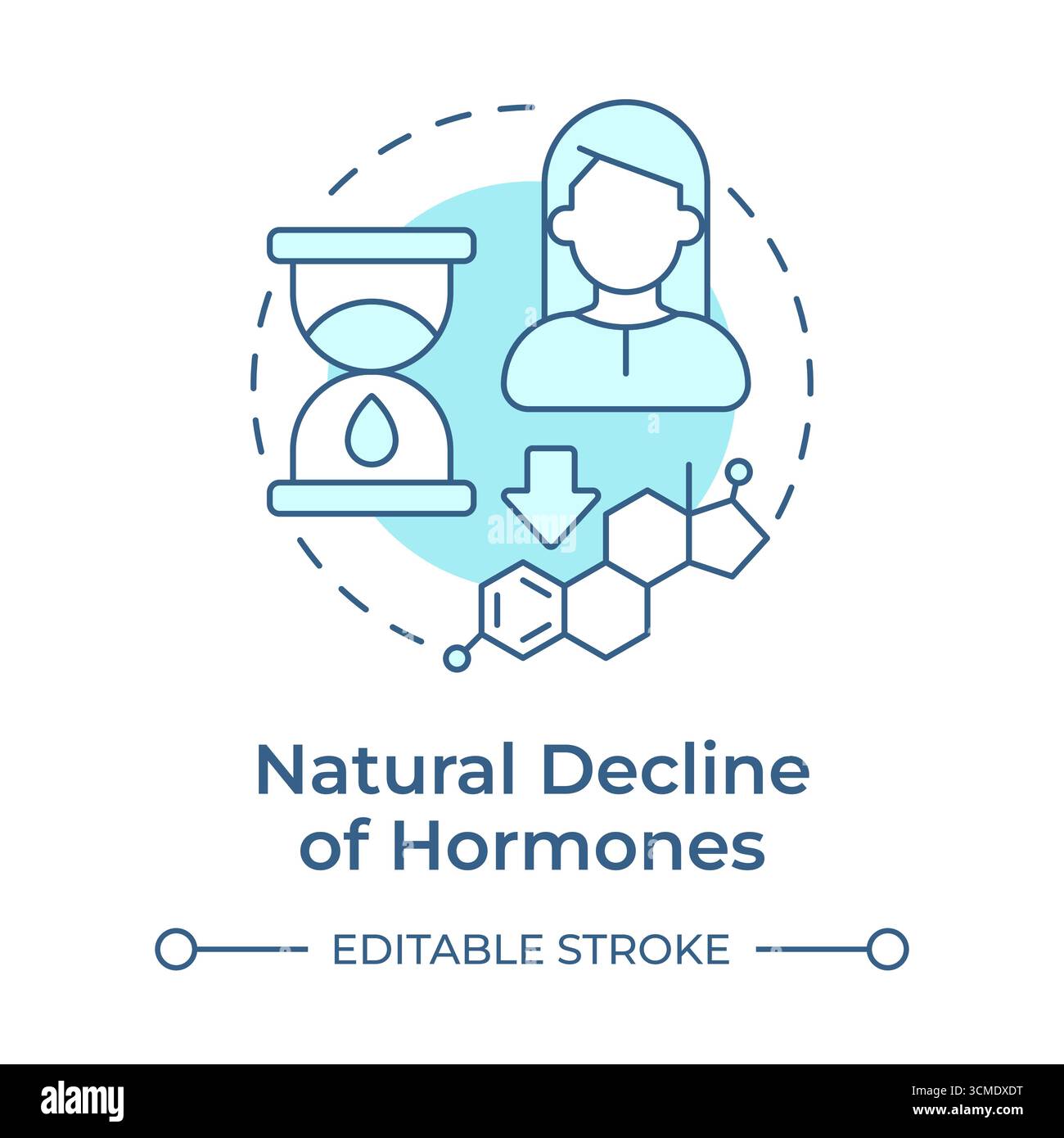 Natural decline of hormones soft blue concept icon Stock Vector Image ...