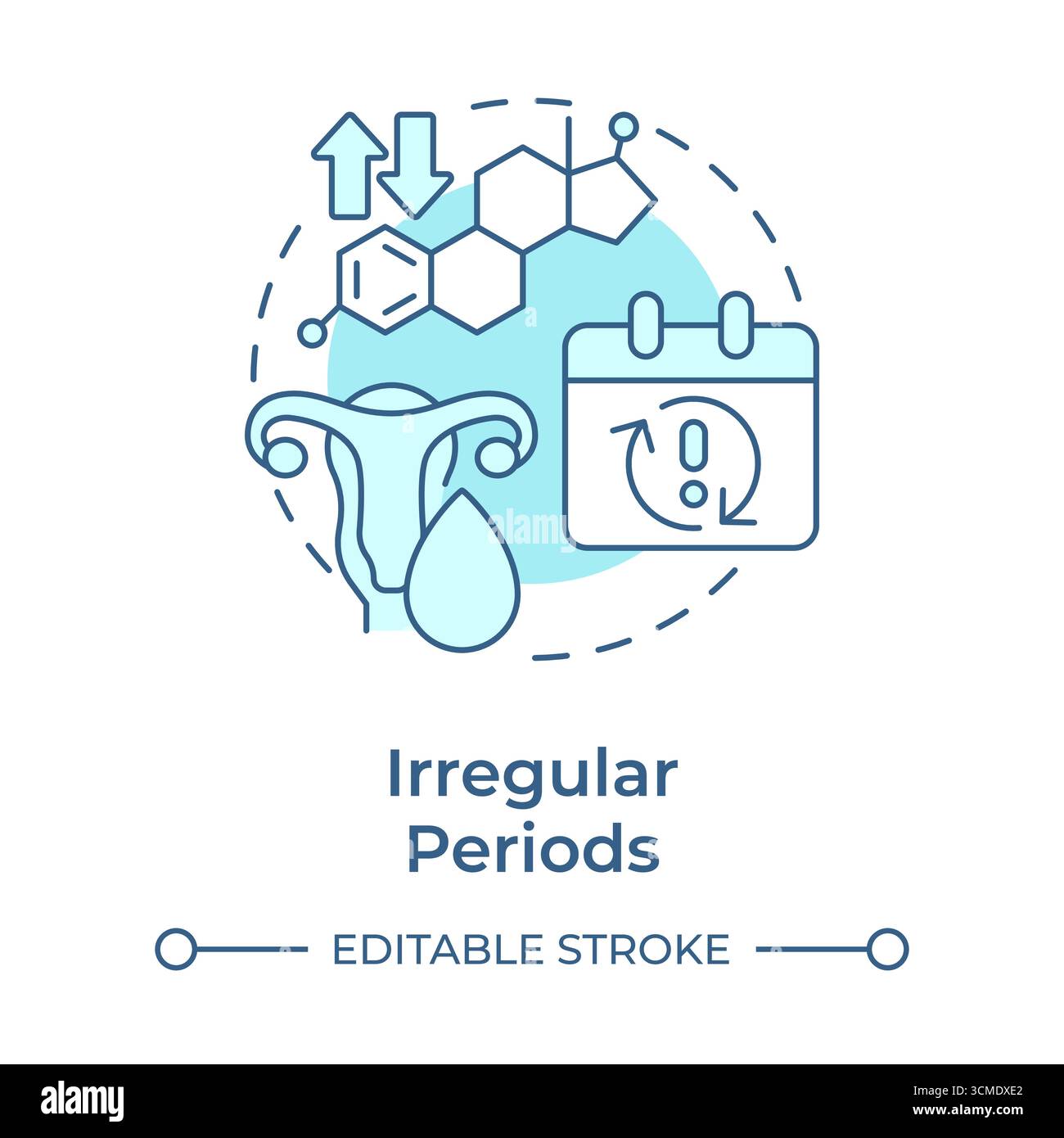 Irregular periods soft blue concept icon Stock Vector Image & Art - Alamy
