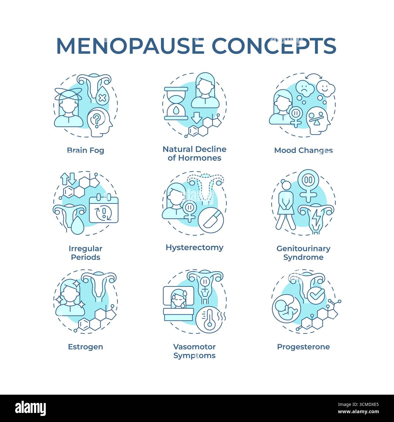 Menopause soft blue concept icons Stock Vector Image & Art - Alamy