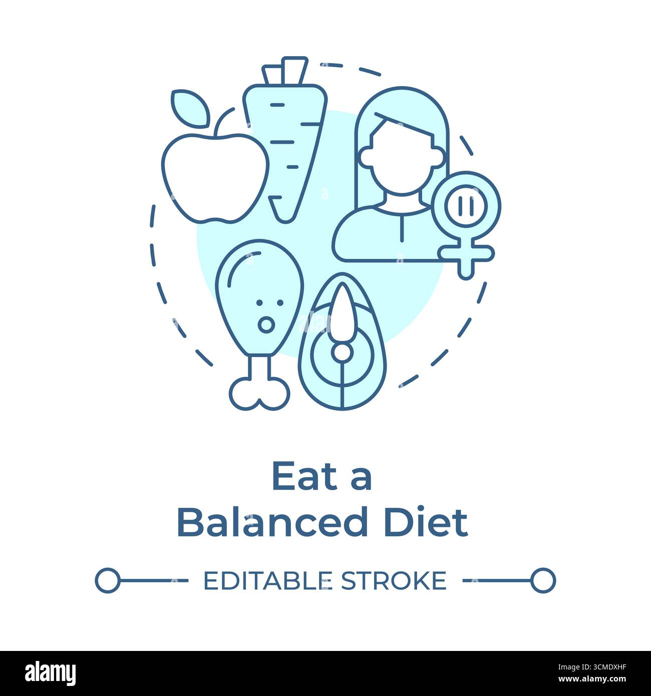 Eat balanced diet soft blue concept icon Stock Vector Image & Art - Alamy