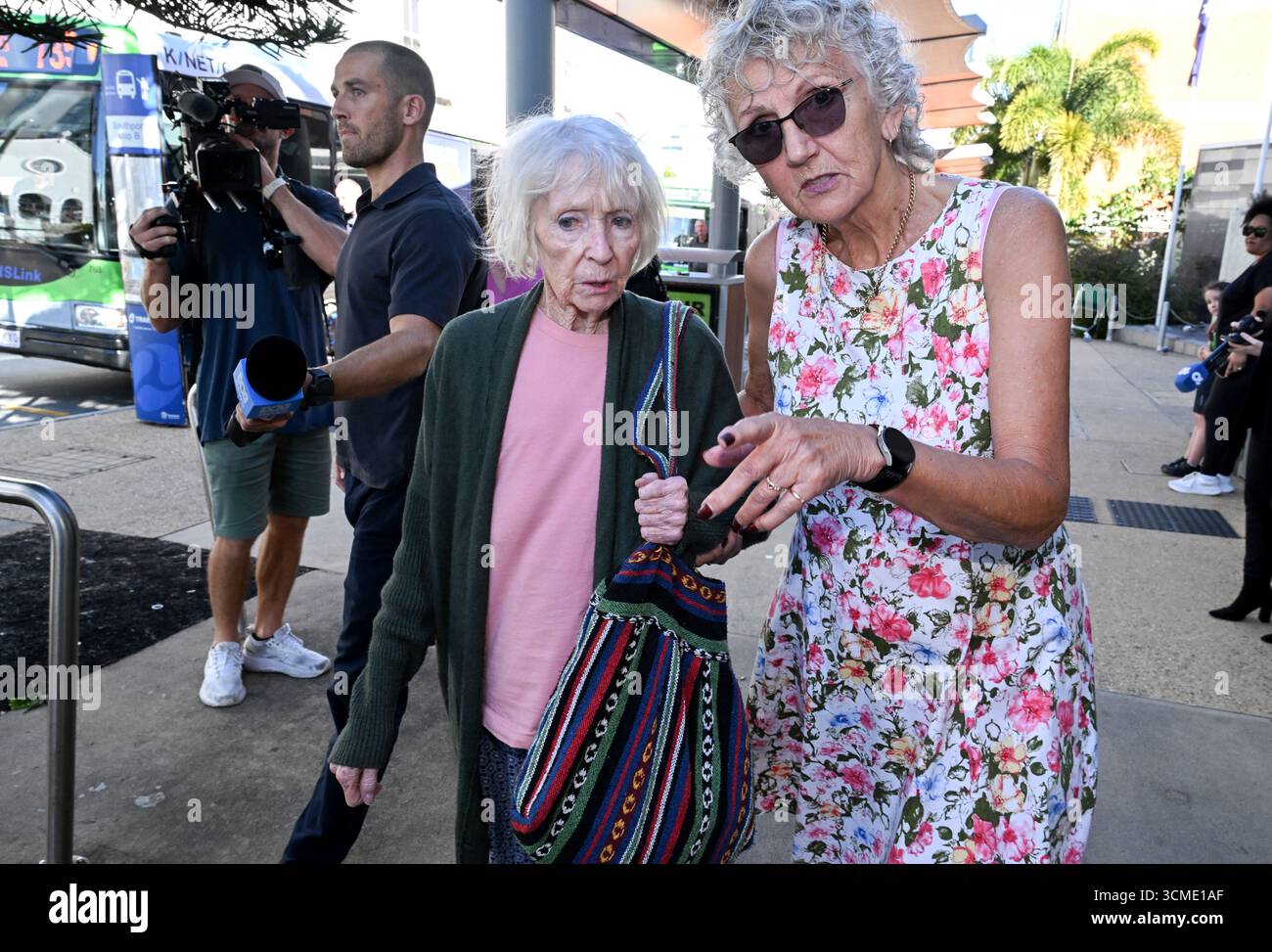 81 Year old Elaine Arch-Rowe (centre) is seen leaving the Southport Watchhouse on the Gold Coast ...