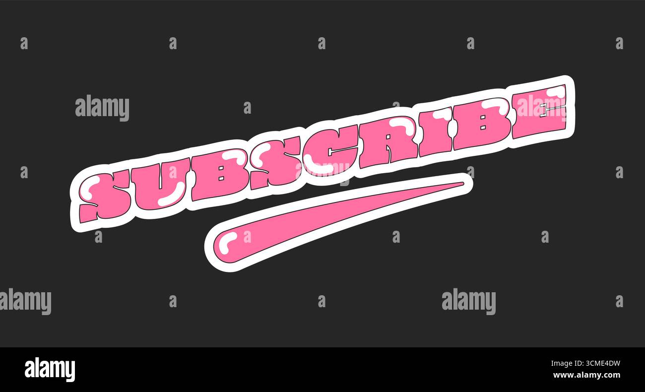 Subscribe retro pink social media phrase Stock Vector Image & Art - Alamy