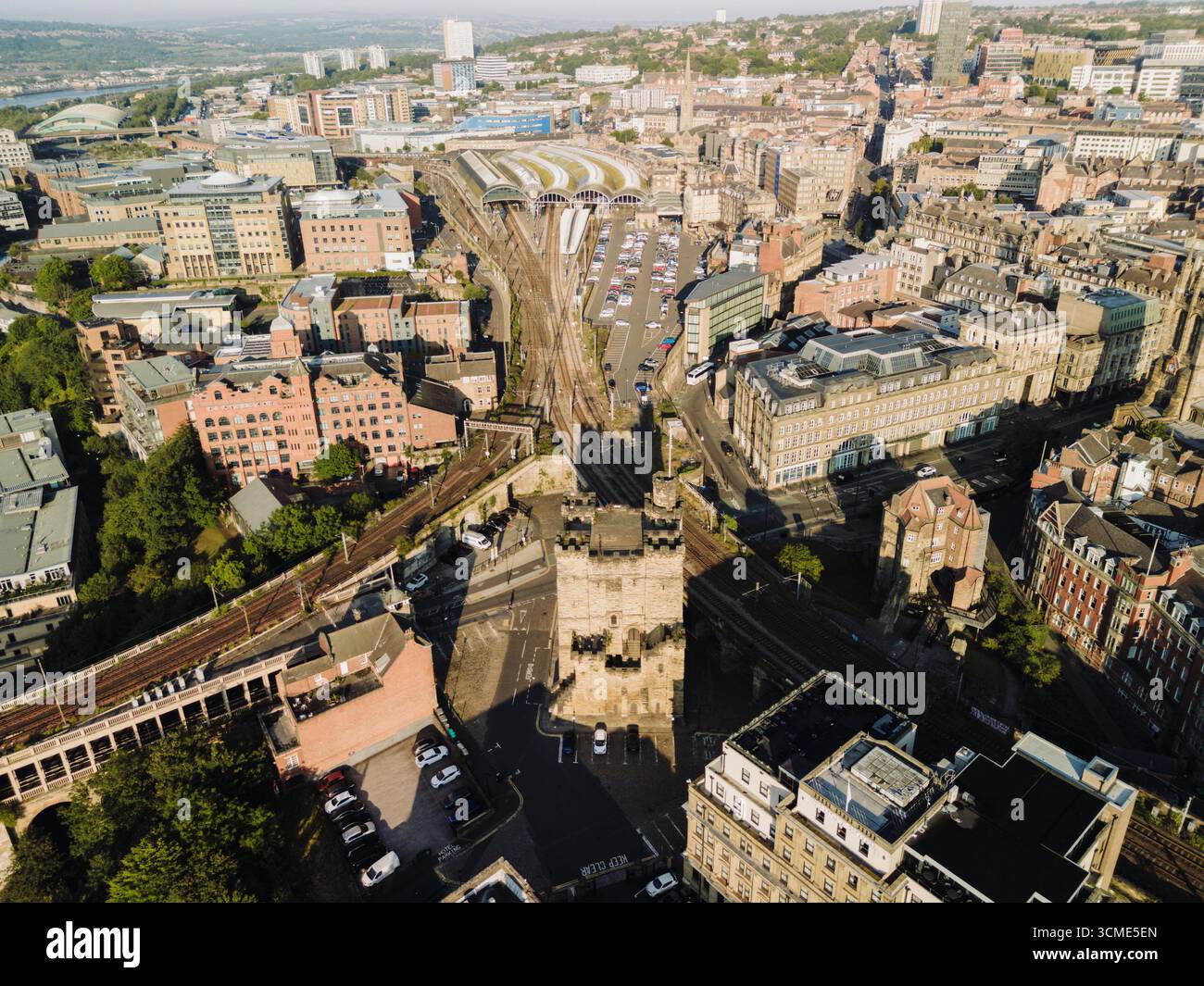 Newcastle upon Tyne: 17th Aug 2025: Aerial view showcasing Newcastle ...