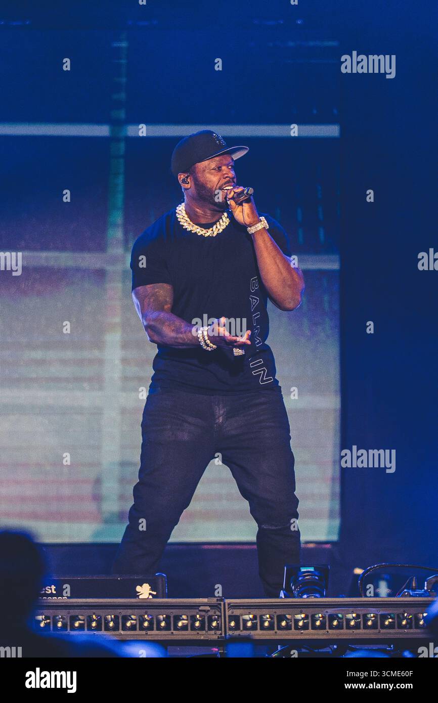 Skanderborg, Denmark. 06th, August 2025. The American rapper 50 Cent ...