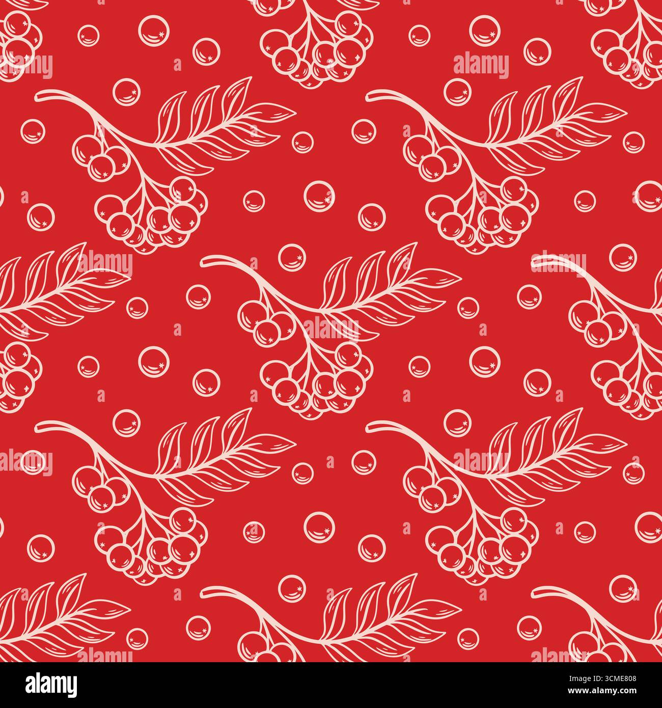 Hand rowan branch autumn Stock Vector Images - Alamy