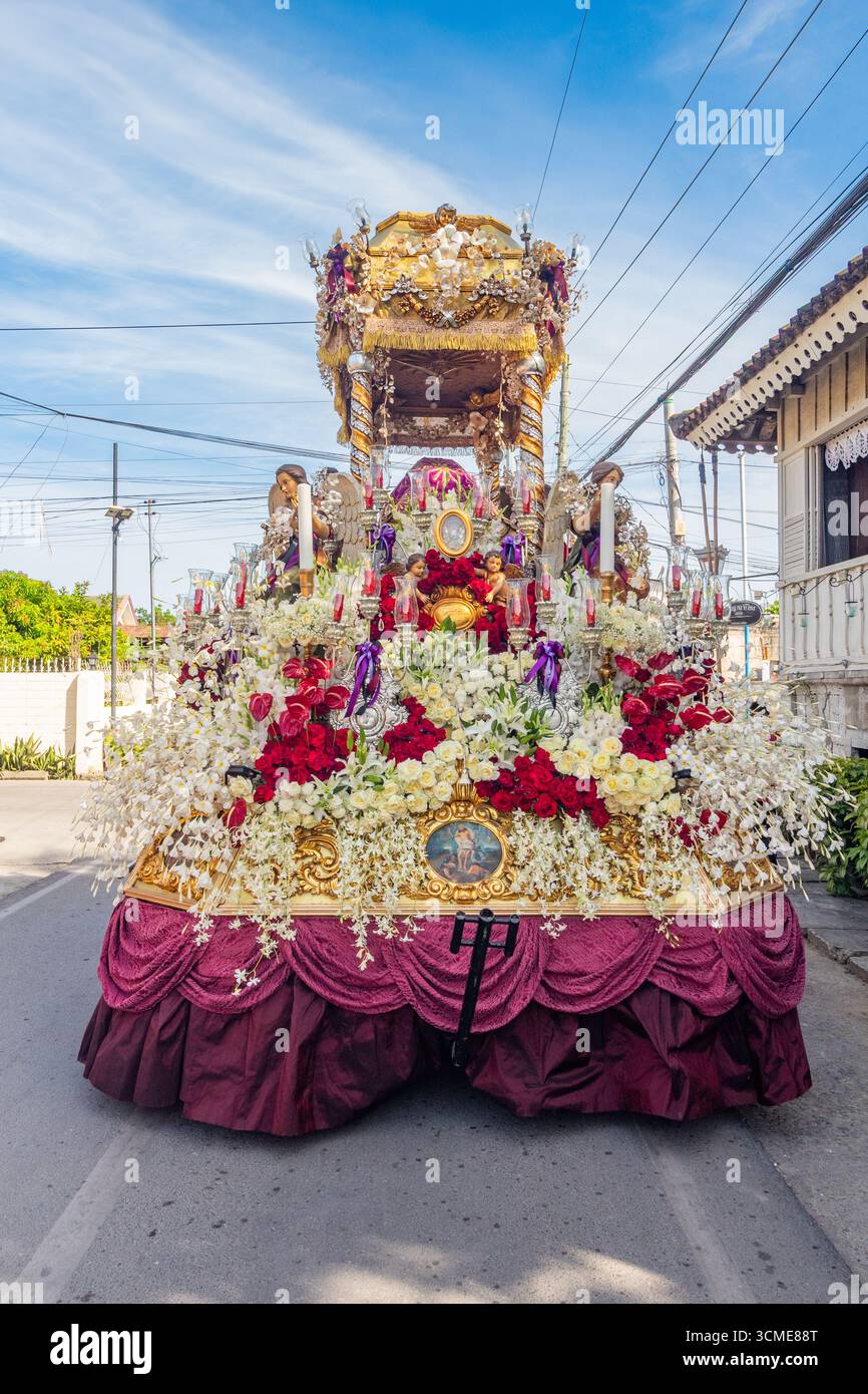 Decorated Holy Week Lenten carrozas for the Good Friday procession in ...