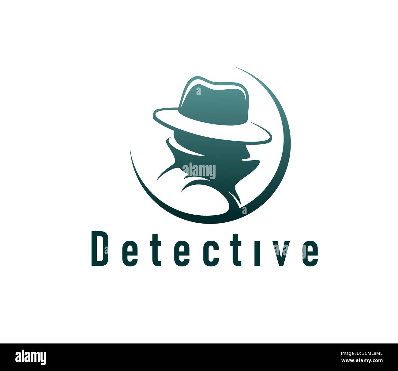 Private detective icon, crime police inspector, secret agent or spy ...