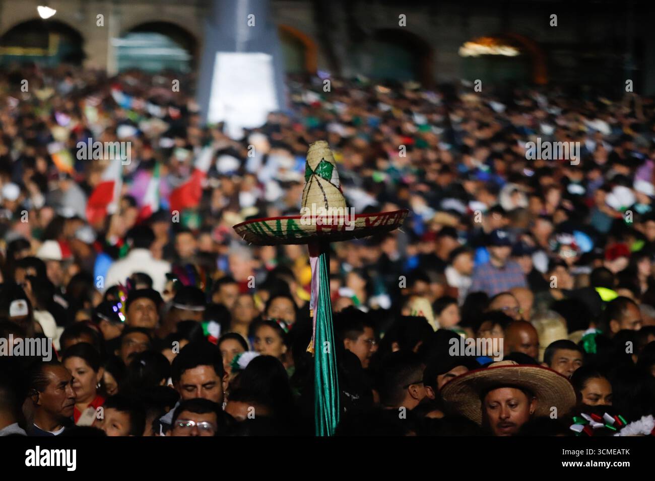 People attend the Grito de Dolores (Cry of Dolores), presided over by ...