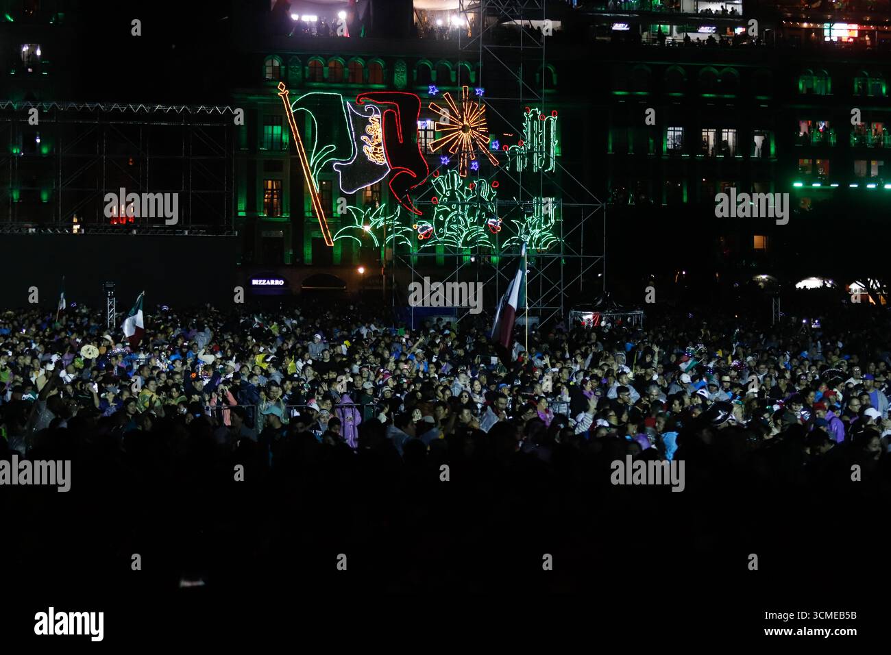 People attend the Grito de Dolores (Cry of Dolores), presided over by ...