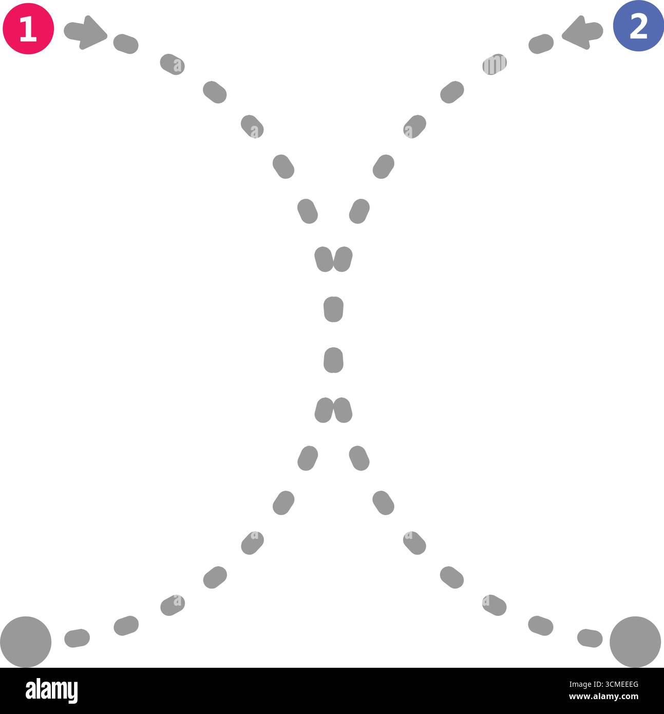 Tracing alphabet letter x lowercase prewriting dotted line element for ...