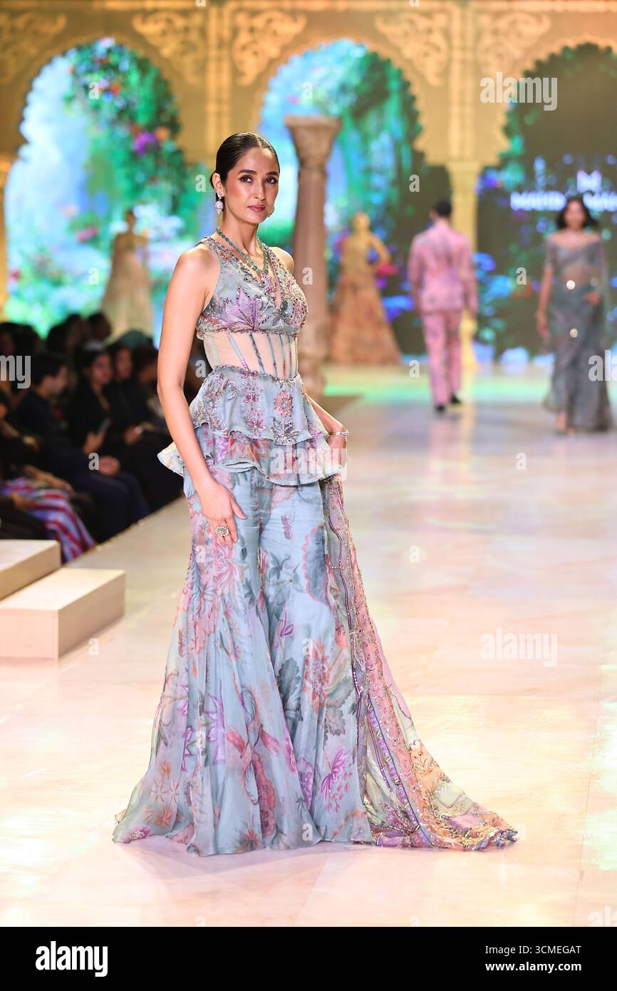 A model walks the ramp showcasing designer Mahima Mahajan's collection ...