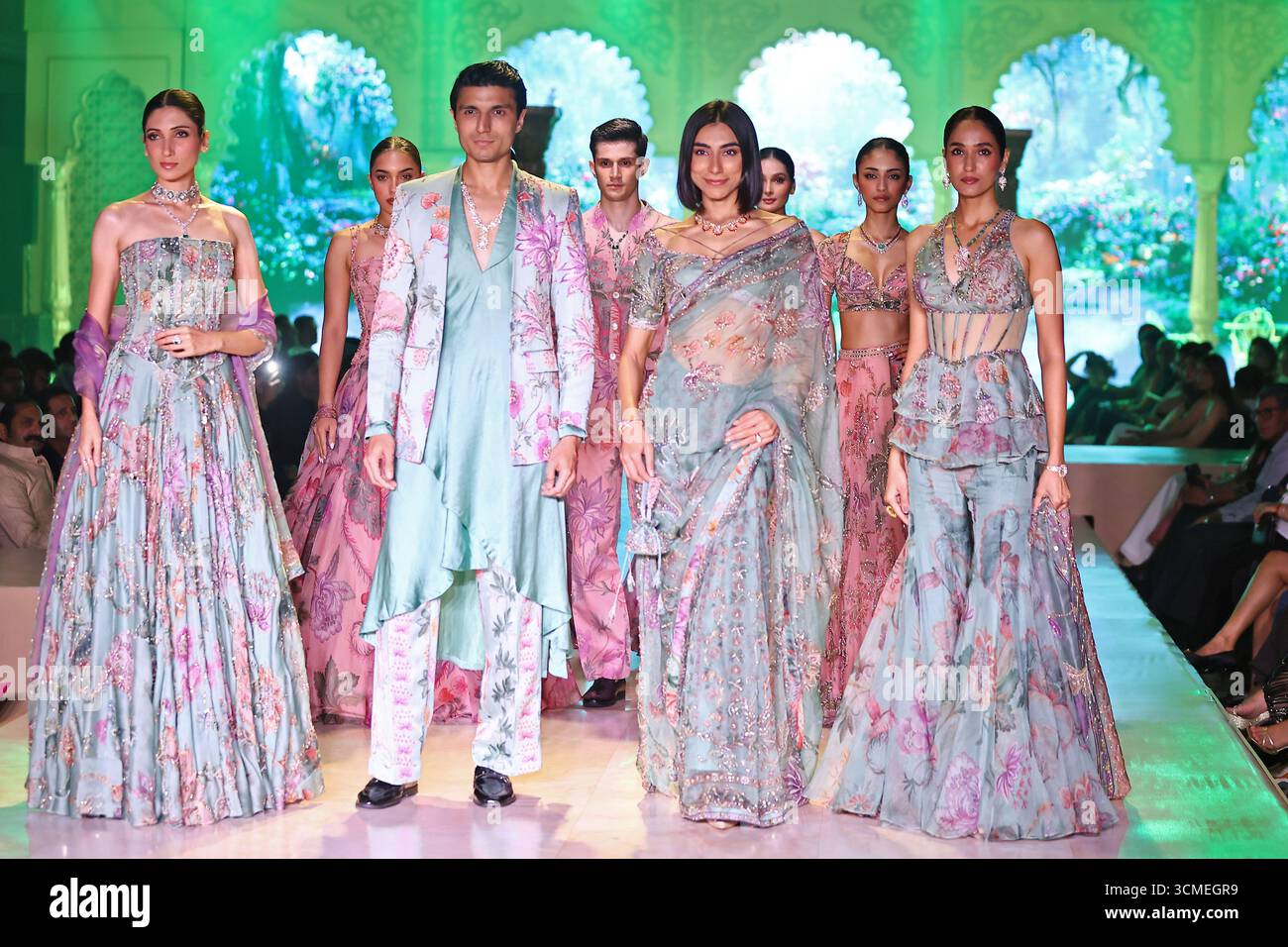 Models walk the ramp showcasing designer Mahima Mahajan's collection ...