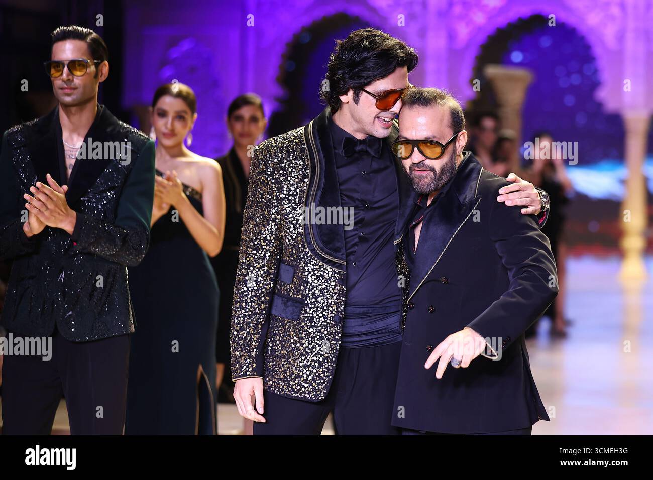 Actor Zayed Khan is with designer Wrickie Angrish during the Fashion ...