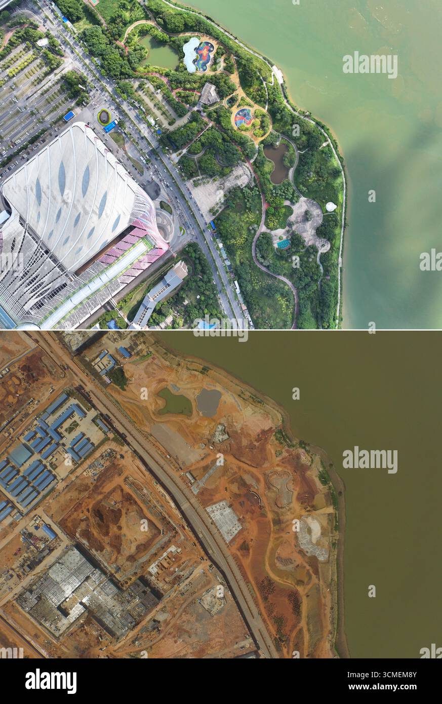 (250916) -- NANNING, Sept. 16, 2025 (Xinhua) -- This combo photo shows ...