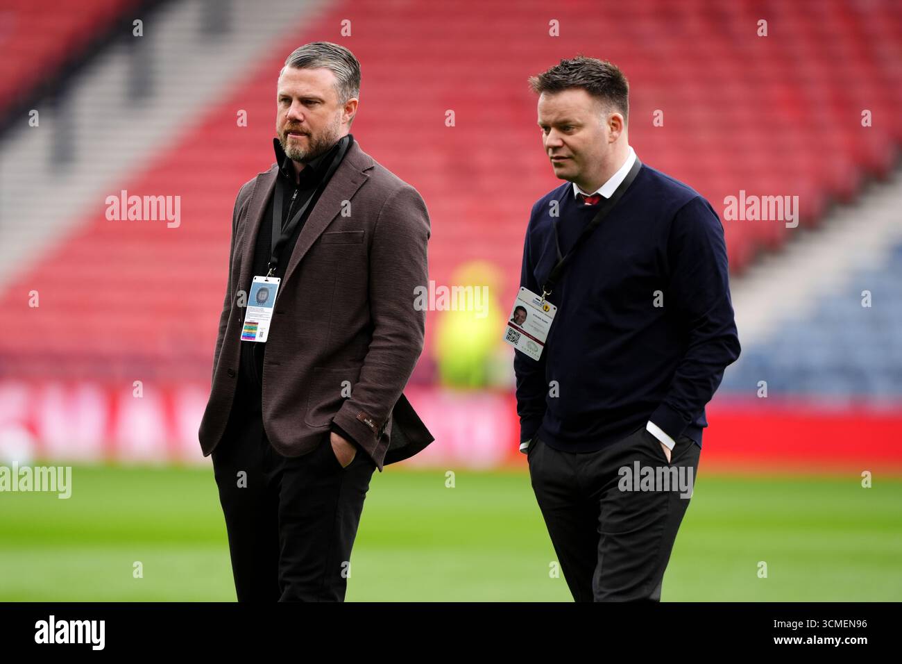 File photo dated 19-04-2025 of Aberdeen manager Jimmy Thelin (left) and ...