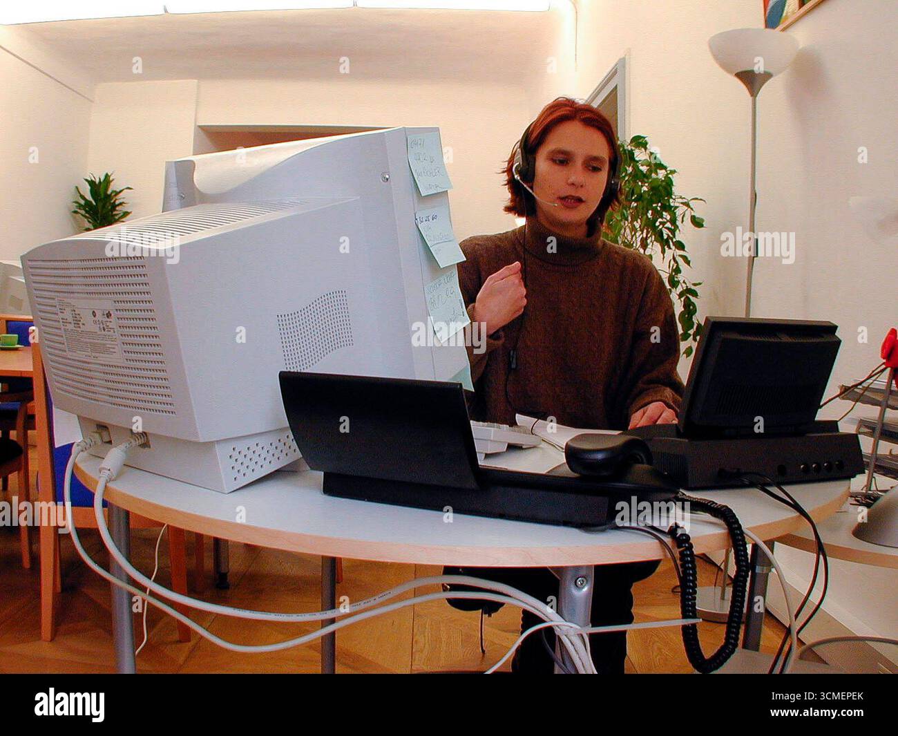 customer service in a callcenter, calling and communication with ...