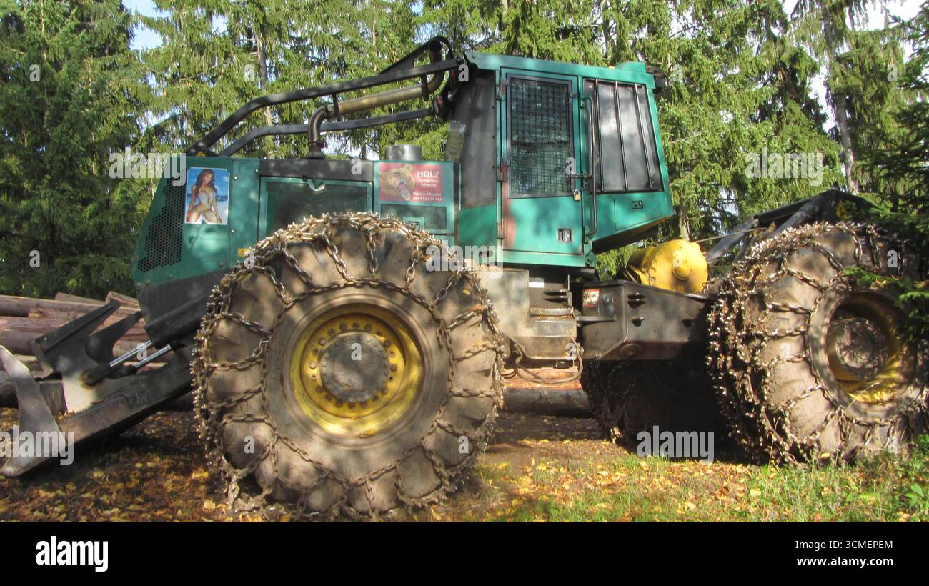 a skidder during wood harvesting, vehicle for transportation in ...