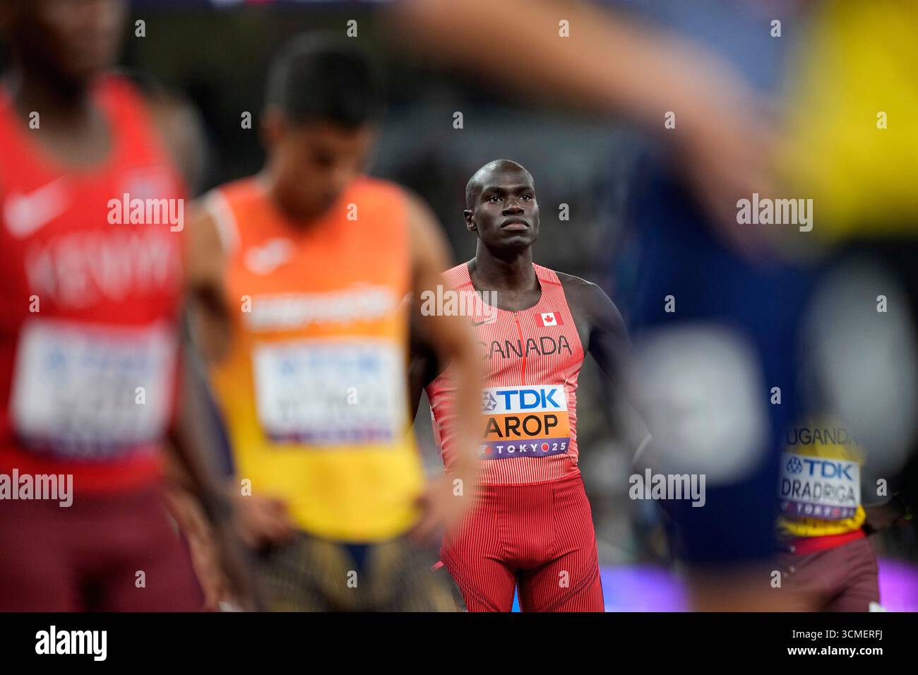 Canada's Marco Arop prepares to start a men's 800 meters heat at the ...