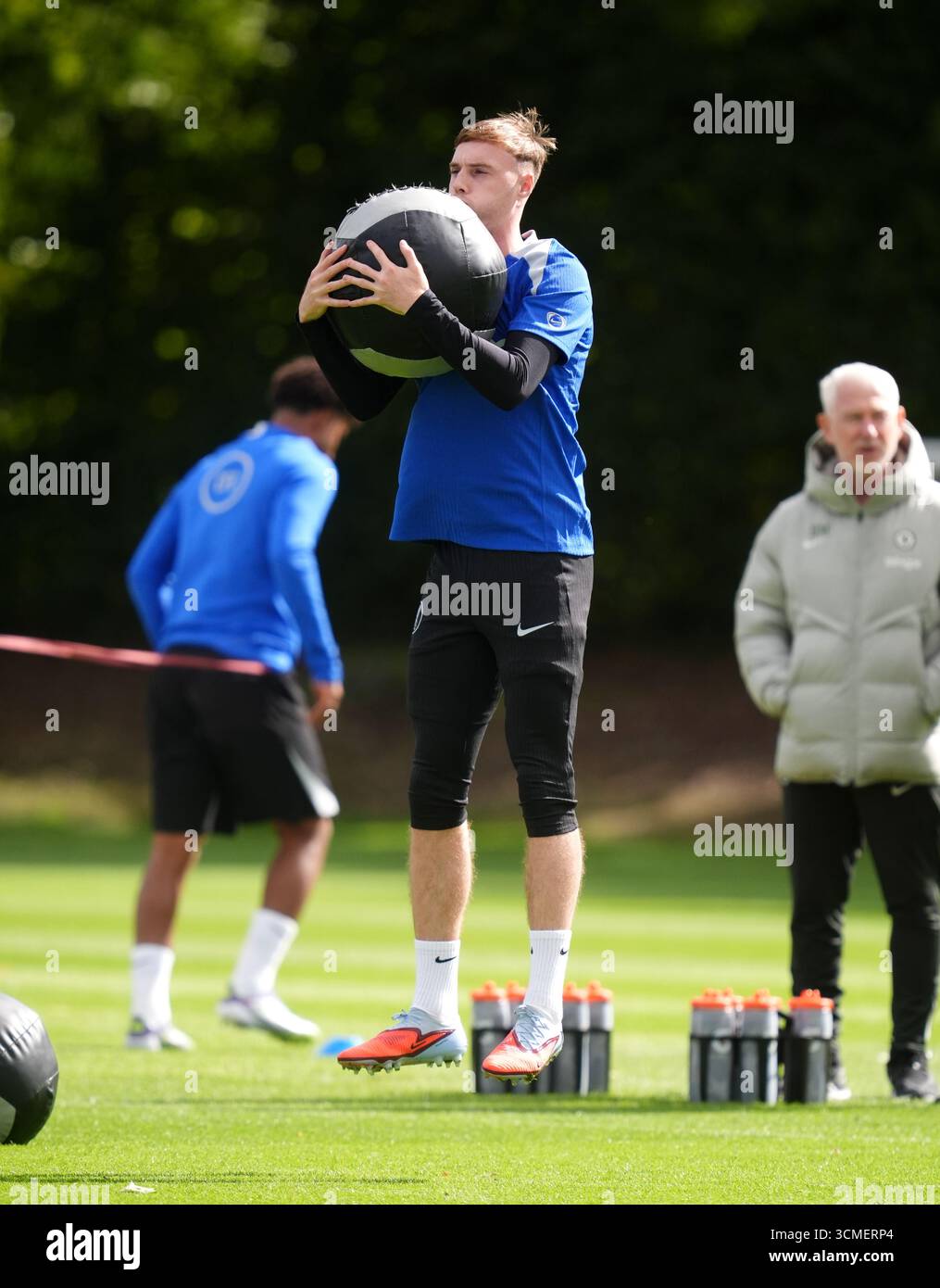 Chelsea's Cole Palmer during a training session at Cobham Training ...