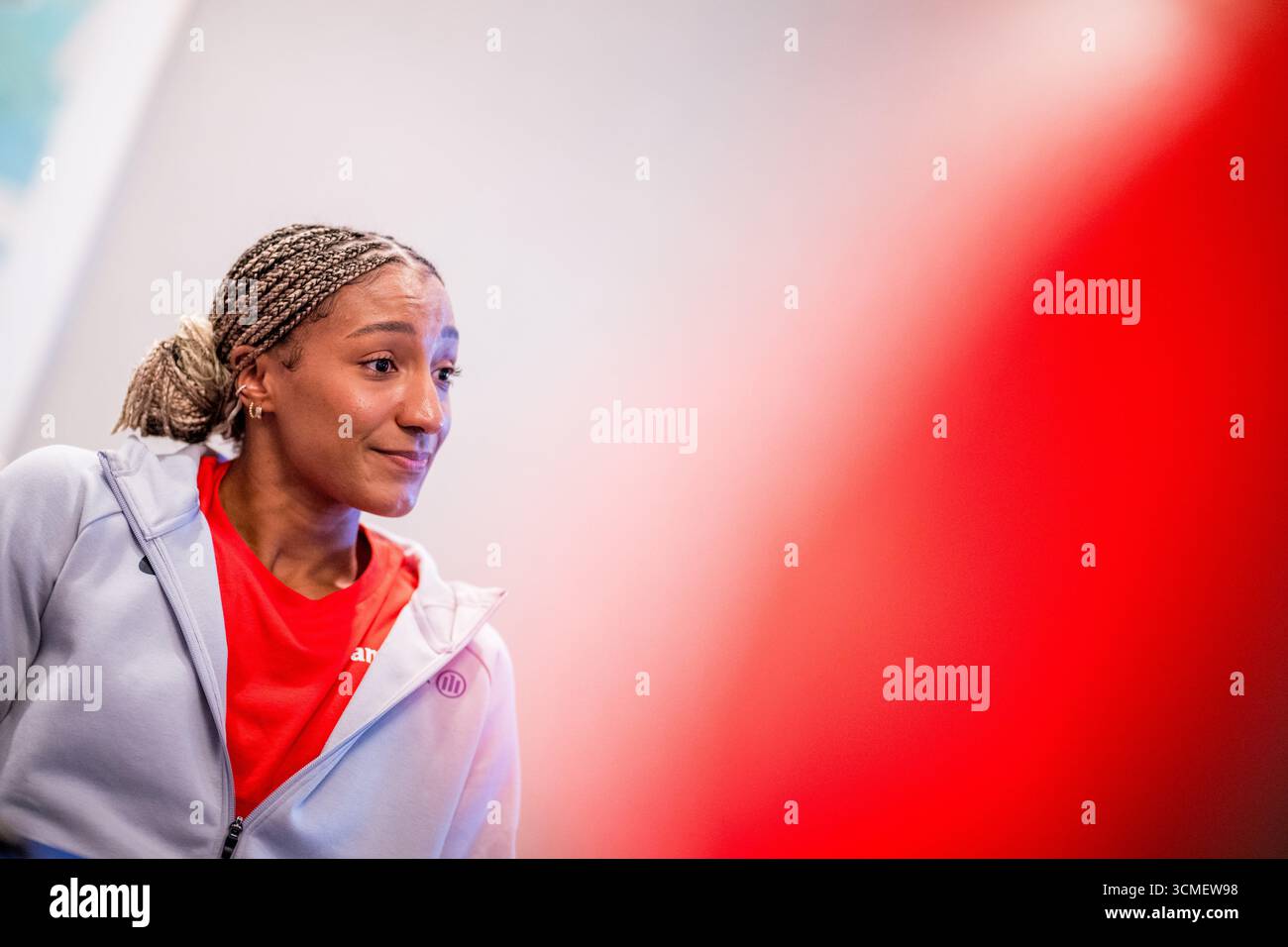 Belgian Nafissatou Nafi Thiam pictured during a press conference at the ...