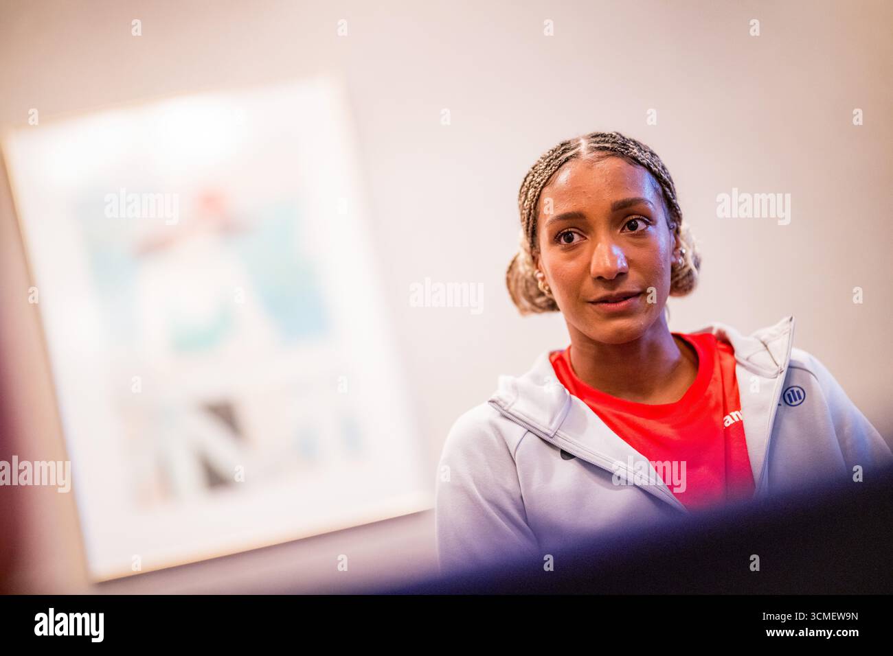 Belgian Nafissatou Nafi Thiam pictured during a press conference at the ...