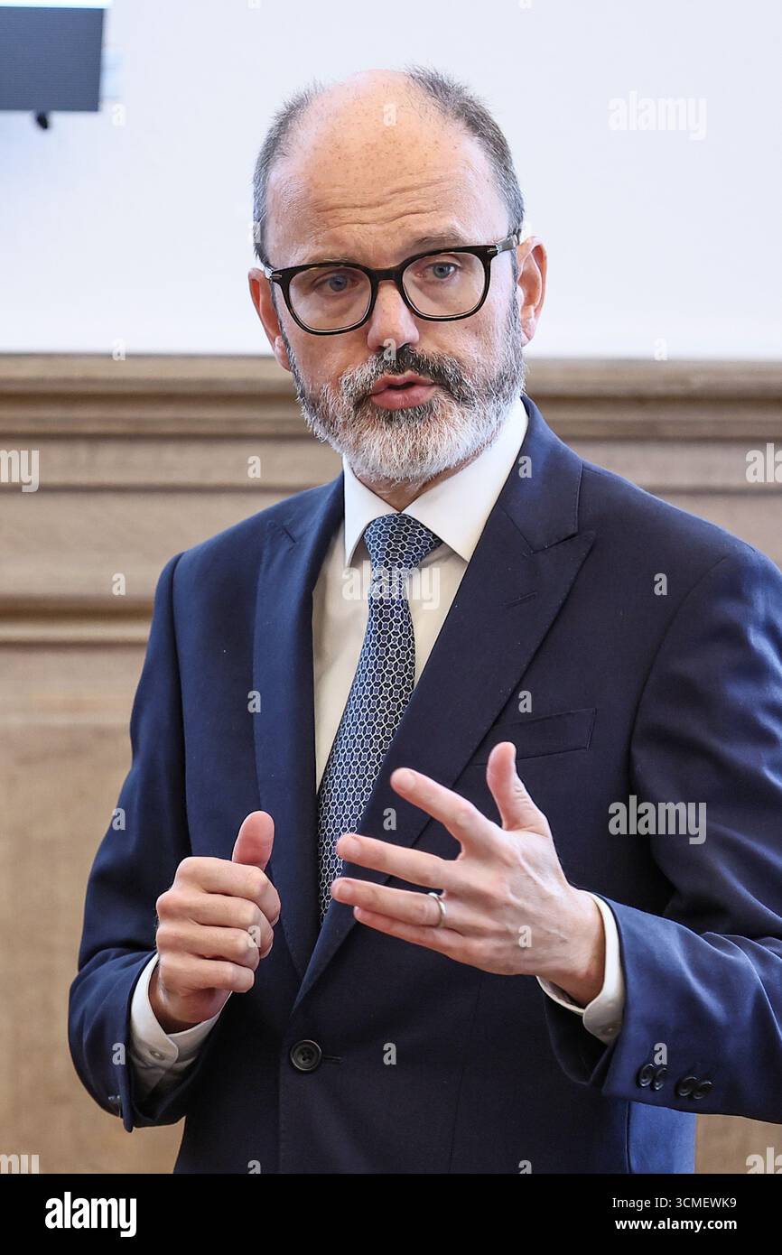 FN Browning Group CEO Julien Compere pictured during a press conference ...