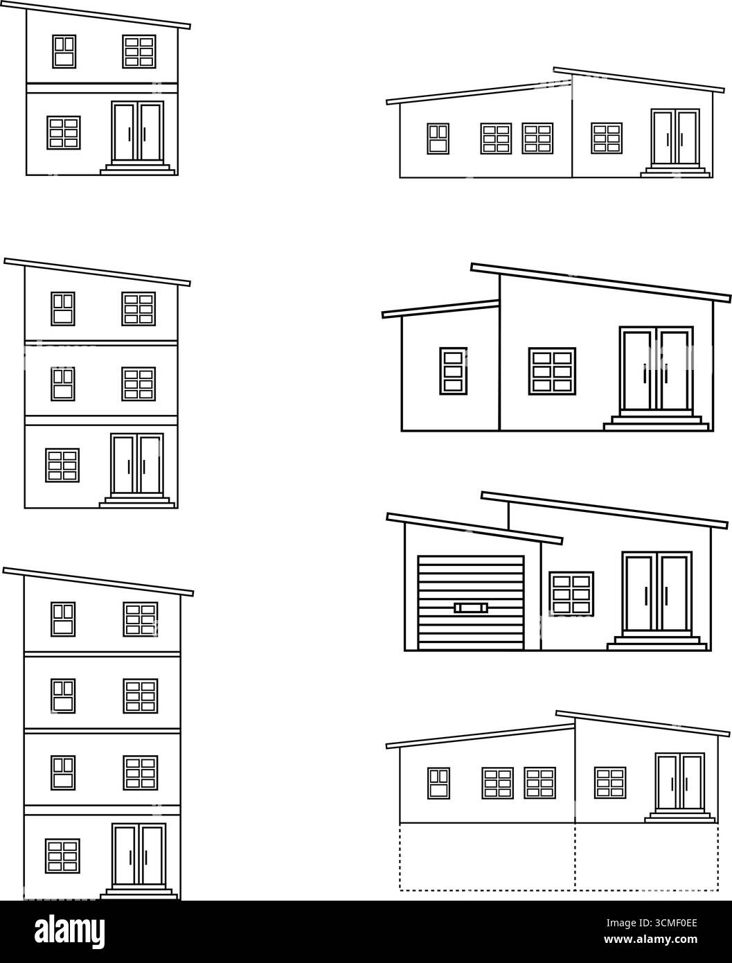 Modern residential building elevation Stock Vector Images - Alamy