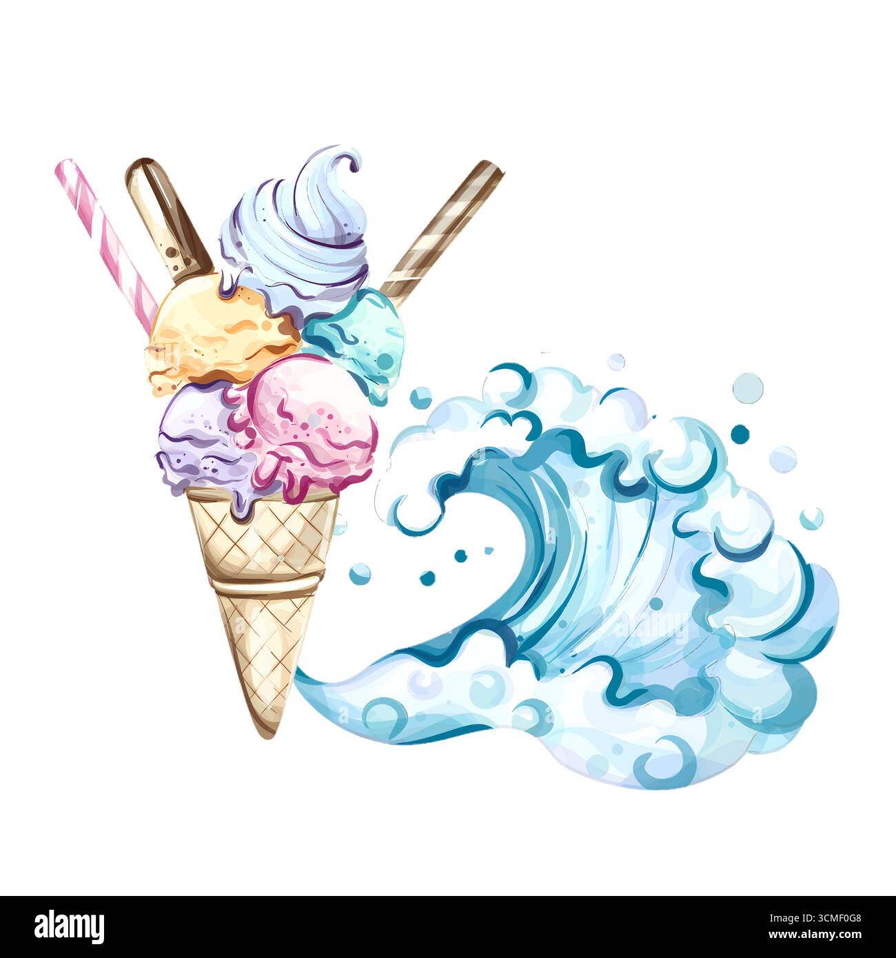 Kids seaside ice cream Stock Vector Images - Alamy
