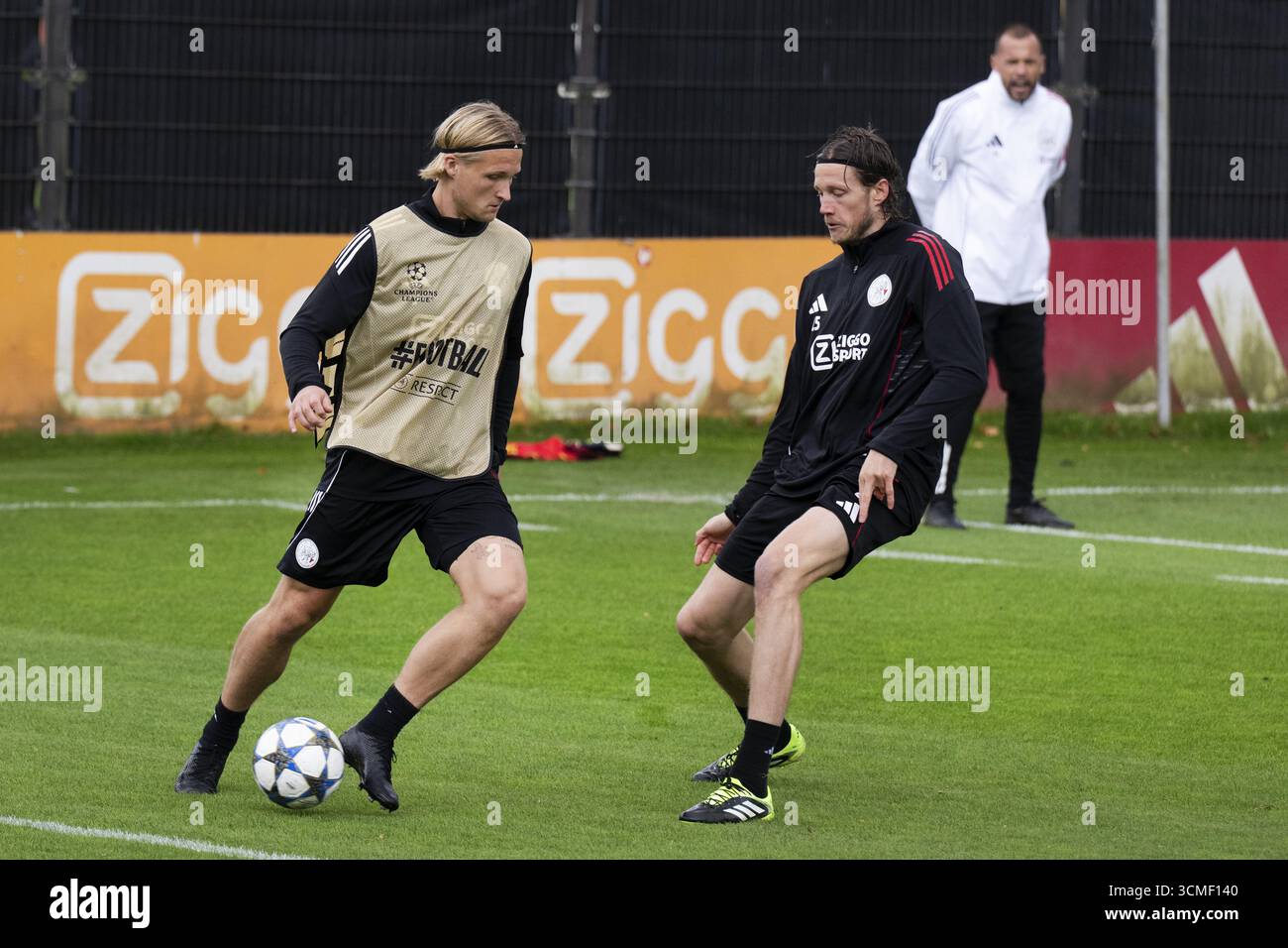 AMSTERDAM - Ajax's James McConnellan and Mika Godts during a training ...