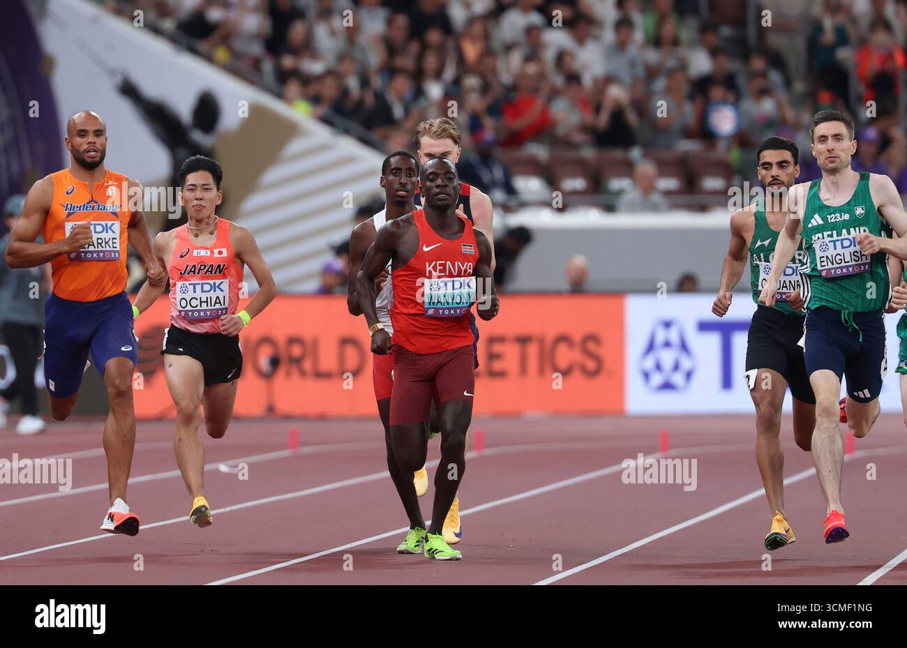 Athletes compete in the men's 800 meters heat at the World Athletics ...