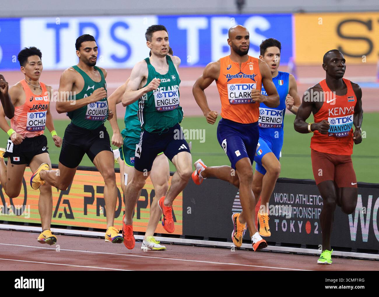 Athletes compete in the men's 800 meters heat at the World Athletics ...