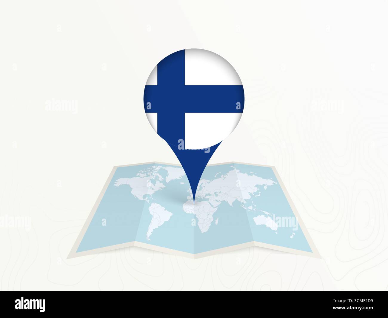 Finland Map Pin with National Flag on Open World Map. Perfect for use ...