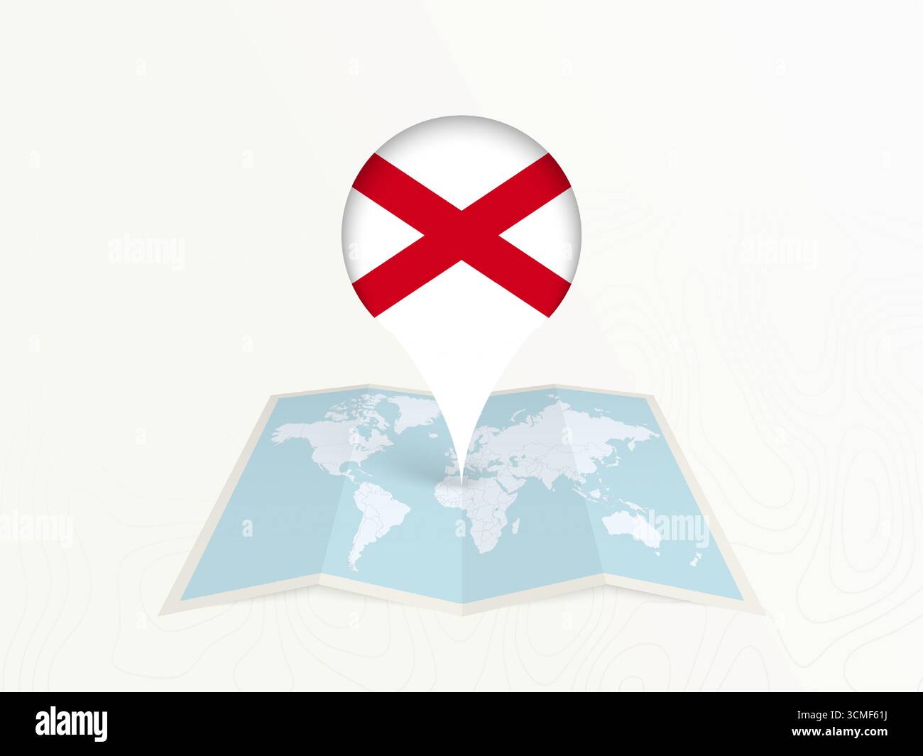 Alabama Map Pin with National Flag on Open World Map. Perfect for use ...