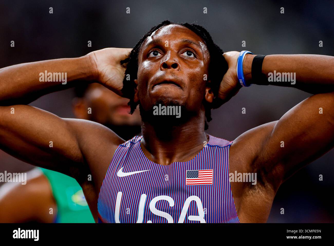Dylan Beard of United States of America looks dejected after competing ...
