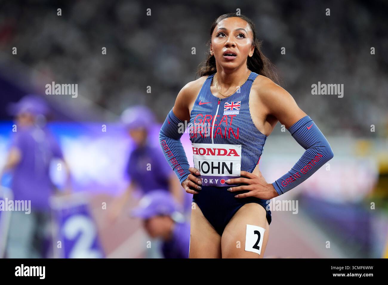 Yemi Mary John of Great Britain following the Women’s 400m semi-final ...