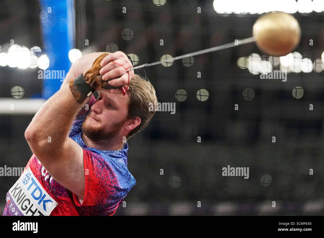 United States' Trey Knight competes in the men's hammer throw final at ...